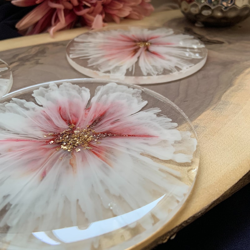 Resin Flower Coaster - Etsy Australia