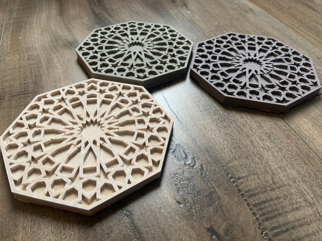 Arabesque Coasters|fall Decor|eid Decor| Modern Eid Gift| Islamic Table ...