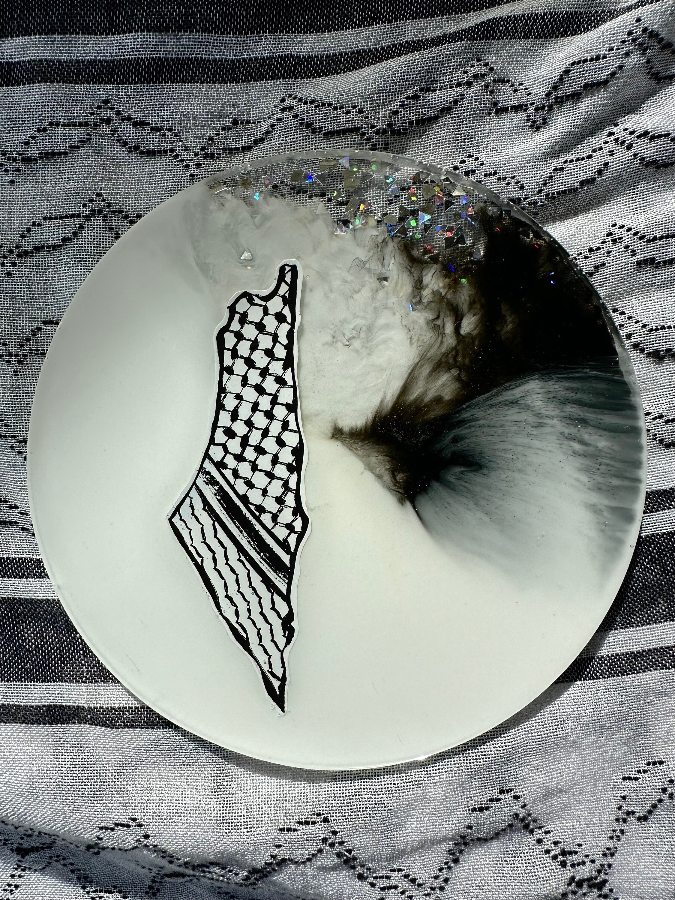 Palestine Resin Coasterspalestine Table Decorblack and White ...