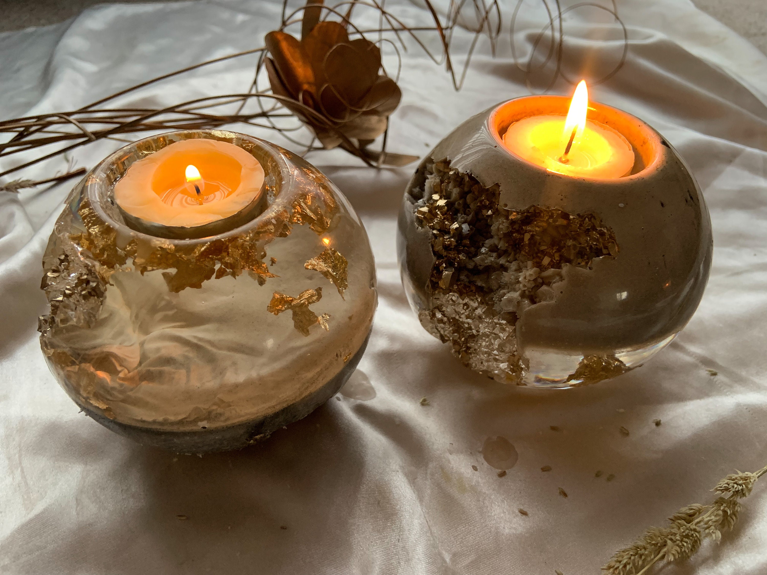 Geode Cave Tea Light Holderresin Tea Light Holdernature Inspired ...