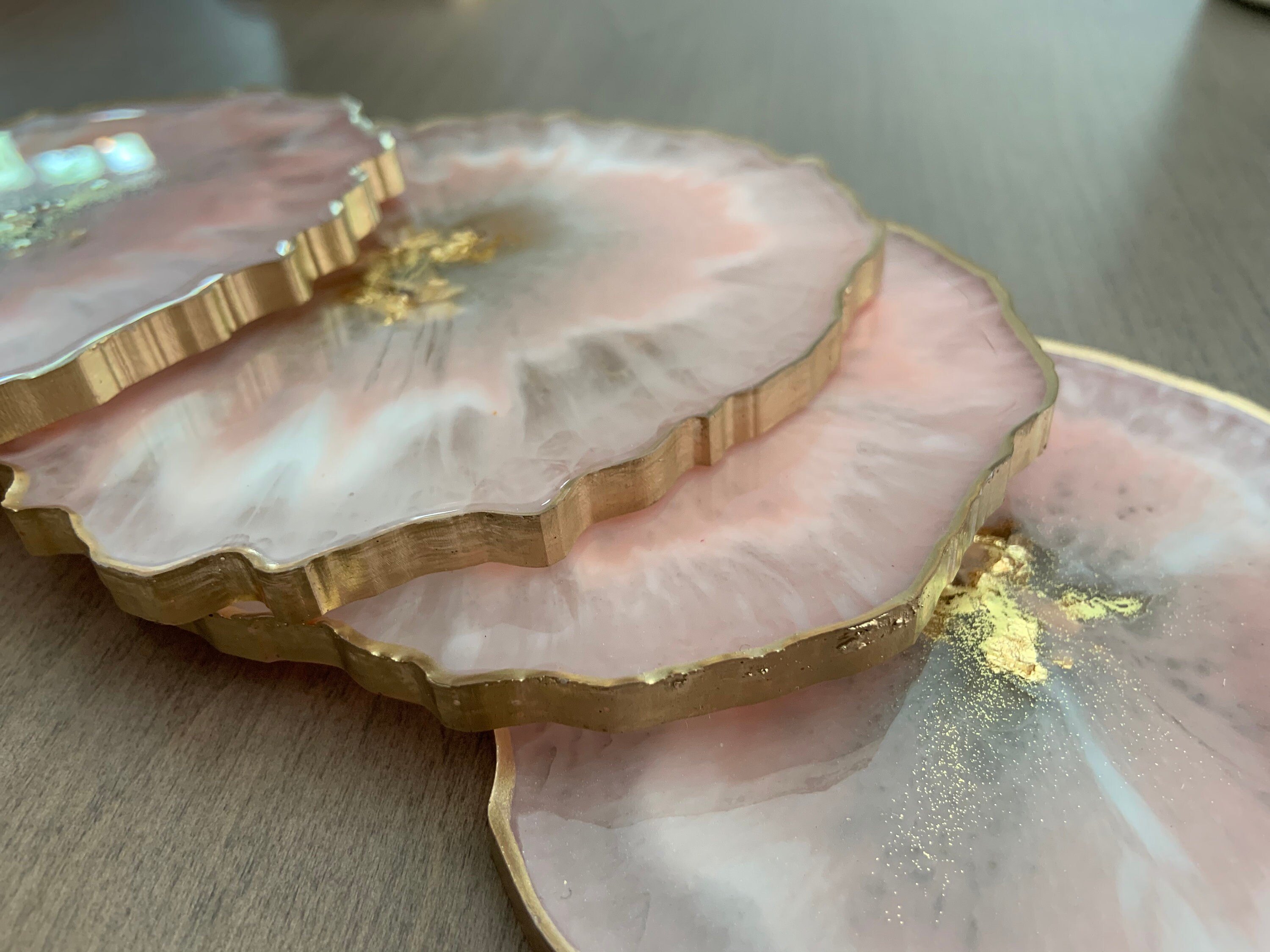Stunning Flamingo Pink Resin Coasters|blush Pink Flower Resin Coasters ...