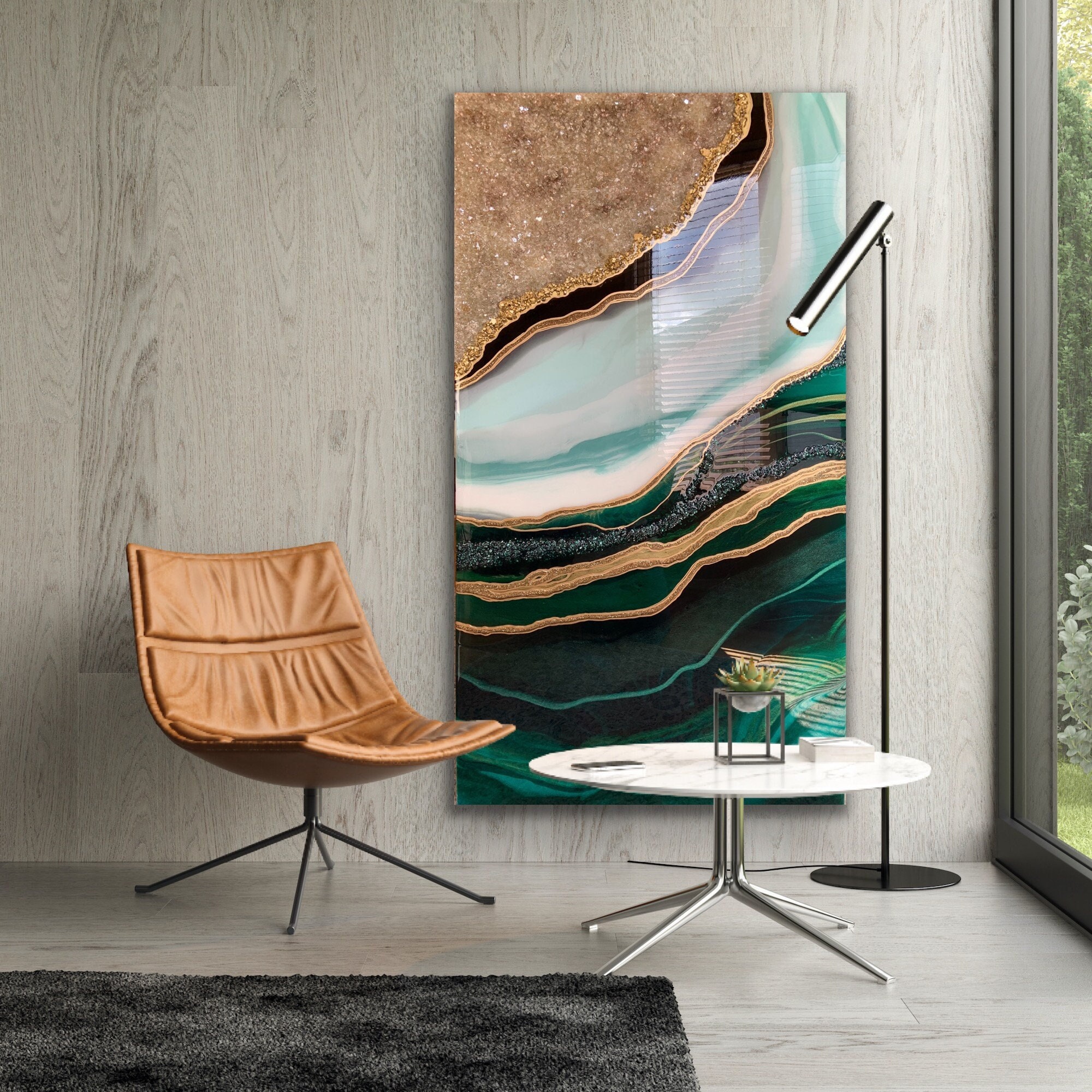 Custom Emerald Green Gold Artgreen Resin Geoderesin Artluxury Art ...