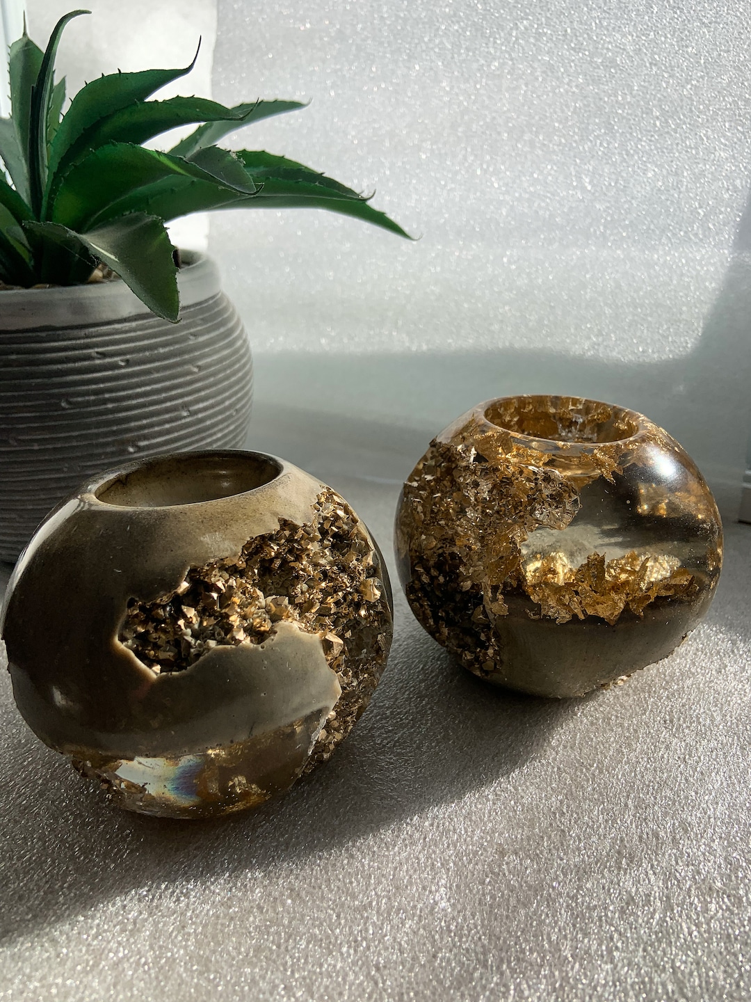 Geode Cave Tea Light Holder|resin Tea Light Holder|nature Inspired Art ...