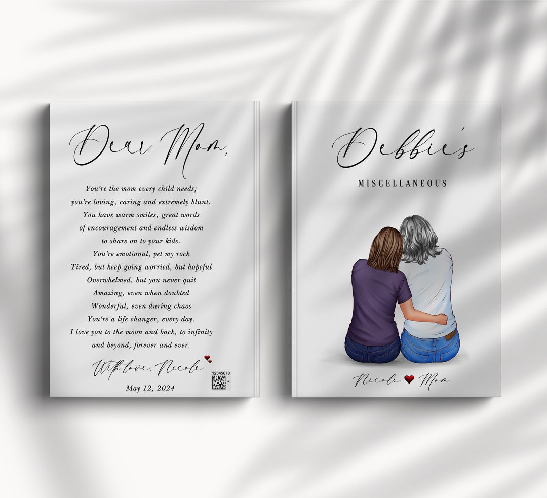 Mothers Day Journal, Personalized Family Portrait, Custom Mom Notebook ...