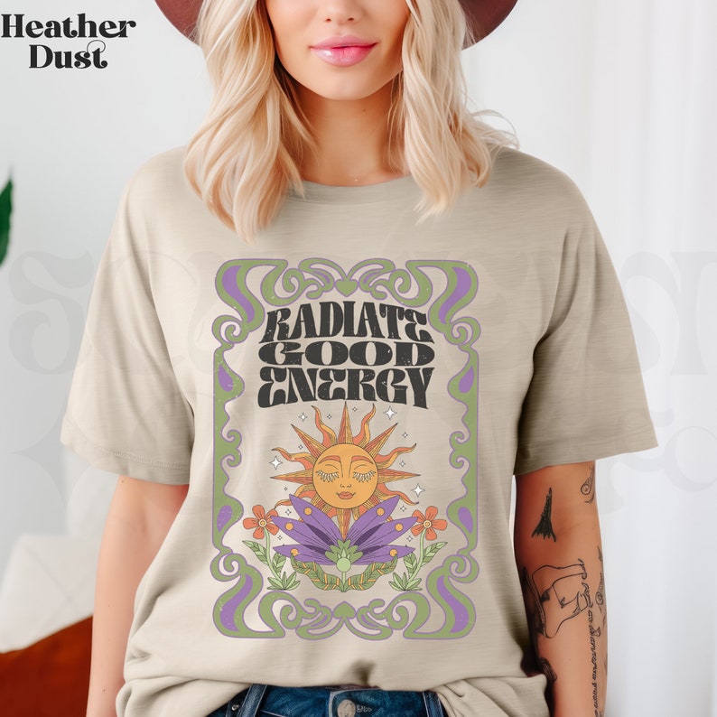 Radiate Good Energy Shirt: Positive Vibes Graphic Tee - Etsy