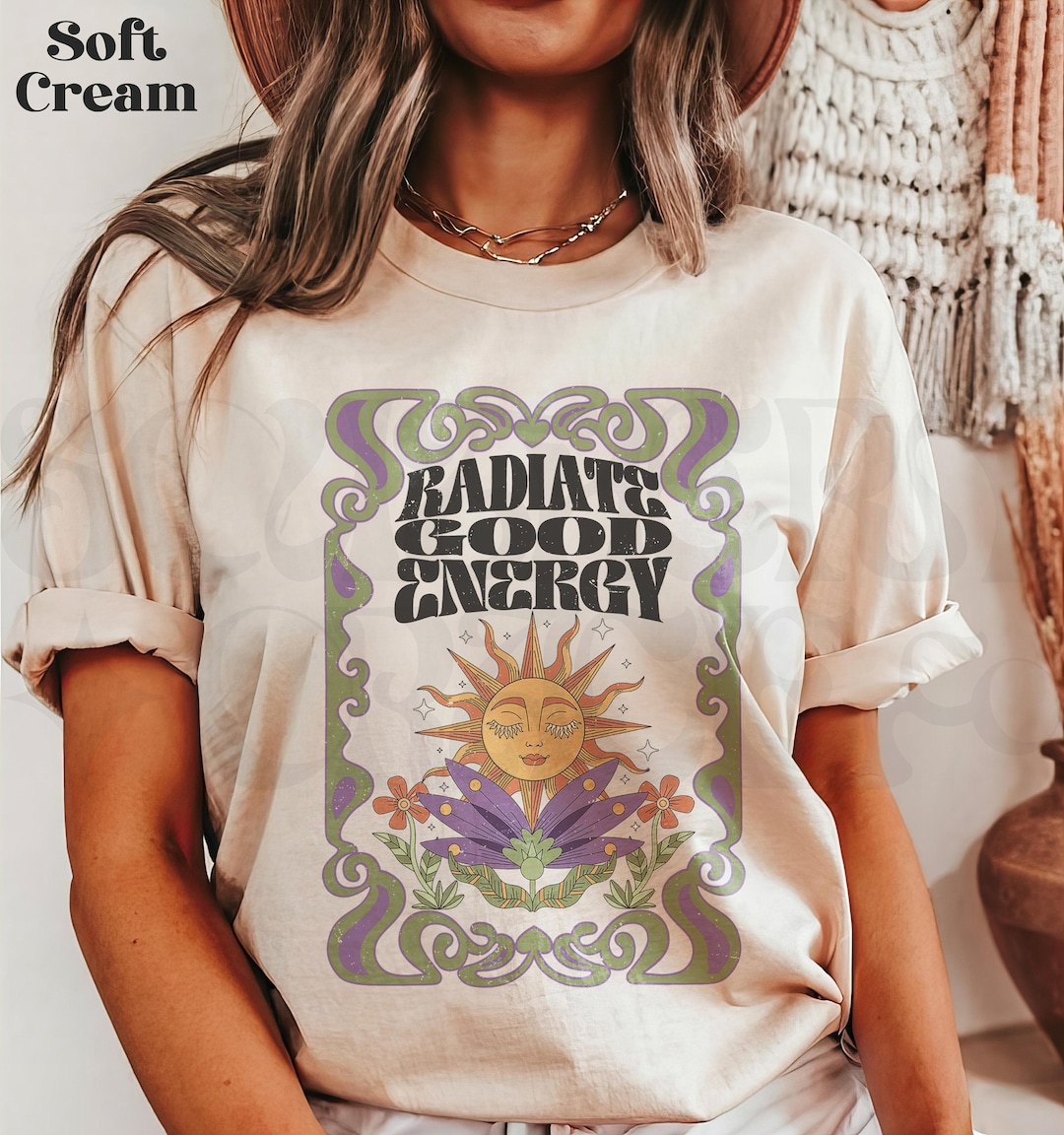 Radiate Good Energy Shirt: Positive Vibes Graphic Tee - Etsy