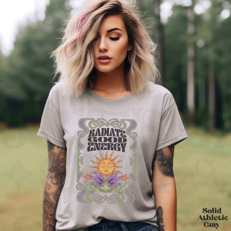 Radiate Good Energy Shirt: Positive Vibes Graphic Tee - Etsy