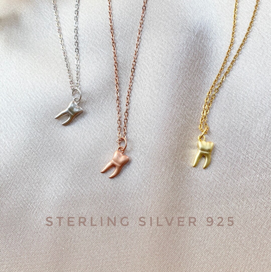 Sterling Silver Tooth Necklace, Dental Necklace, Molar Necklace, Dental ...