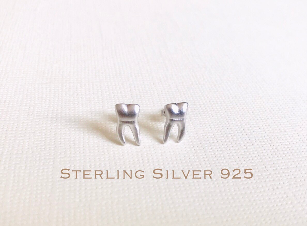 Gold Over Sterling Silver Teeth Stud Earrings Dental | Etsy Canada