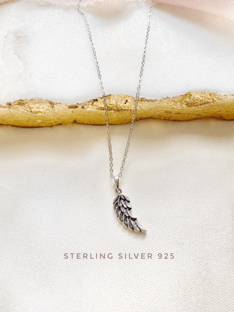 Sterling Silver Angel Wing Necklace, Angel Baby Necklace, Angel Wing ...