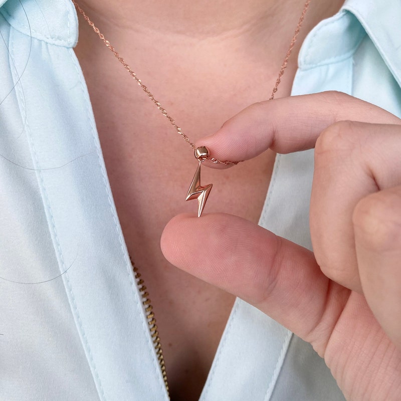 Lightning Bolt Necklace - Etsy