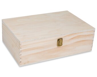 Extra Large Unfinished Wood Box With Lid gifts-memory Box-engravable ...