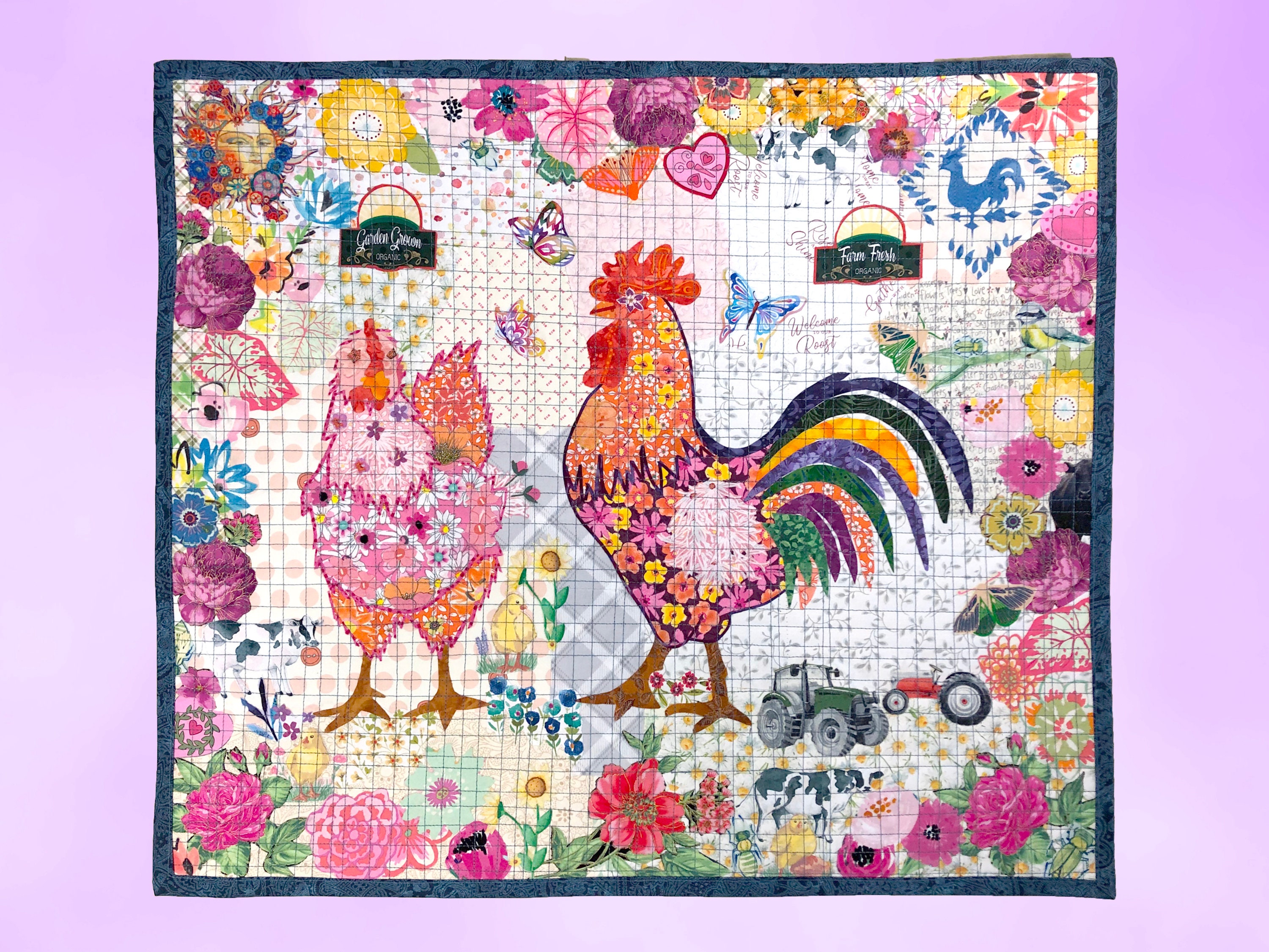 Quilted Wall Art, Farm Fresh Chickens - Etsy