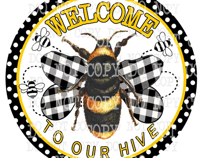 Welcome to Our Hive Sign, Bee Hive Sign, Spring Wreath Sign, Summer ...