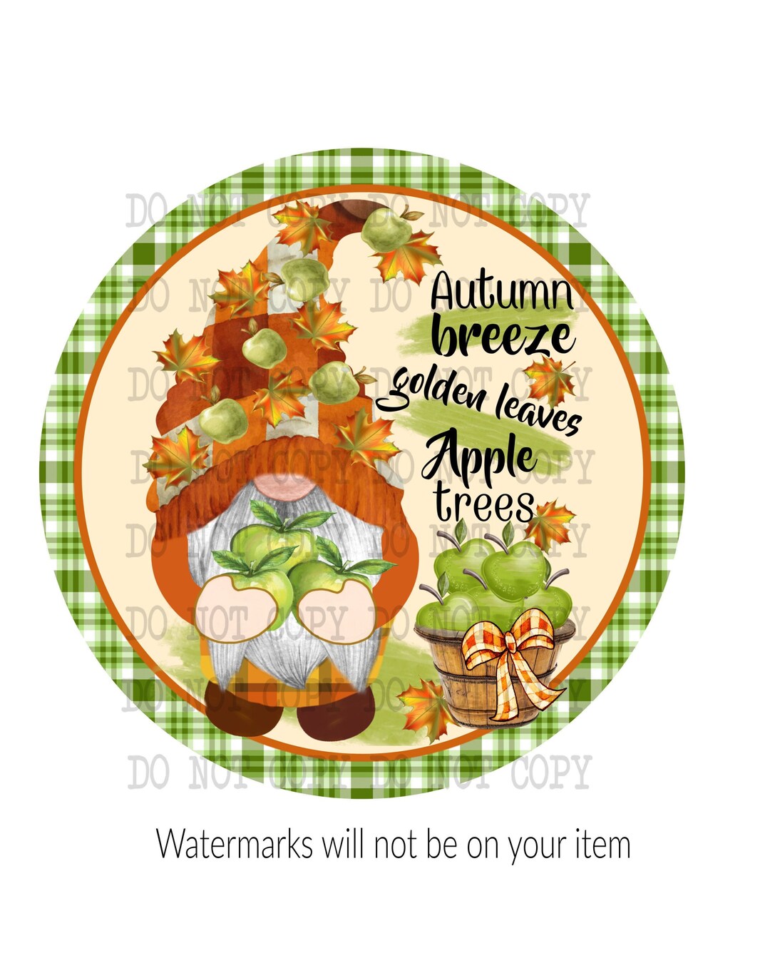 Fall Wreath Sign, Apple Picking Sign, Wreath Sign, Wreath Attachment ...