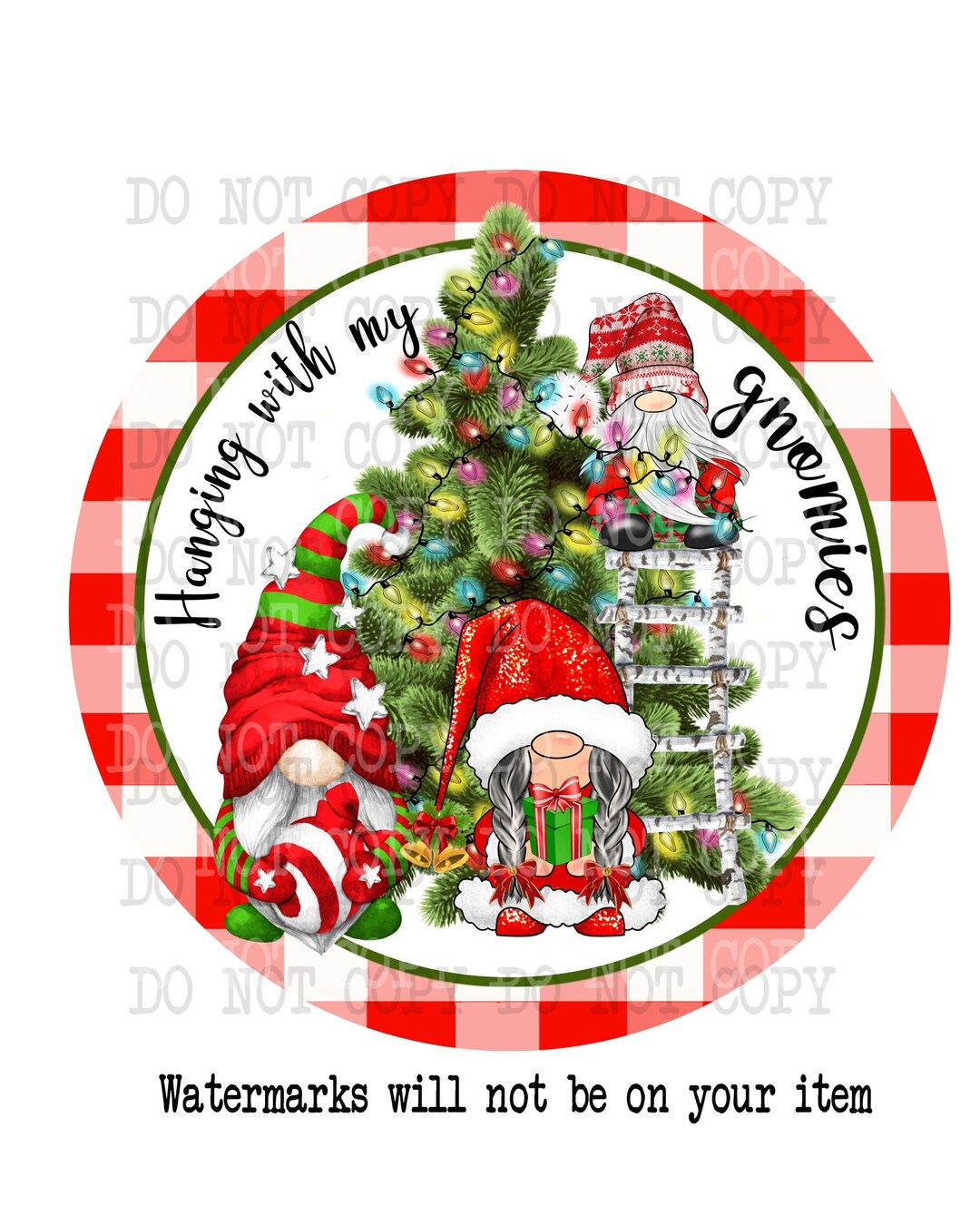 Hanging With My Gnomies Sign Christmas Wreath Sign, Christmas Gnomes ...