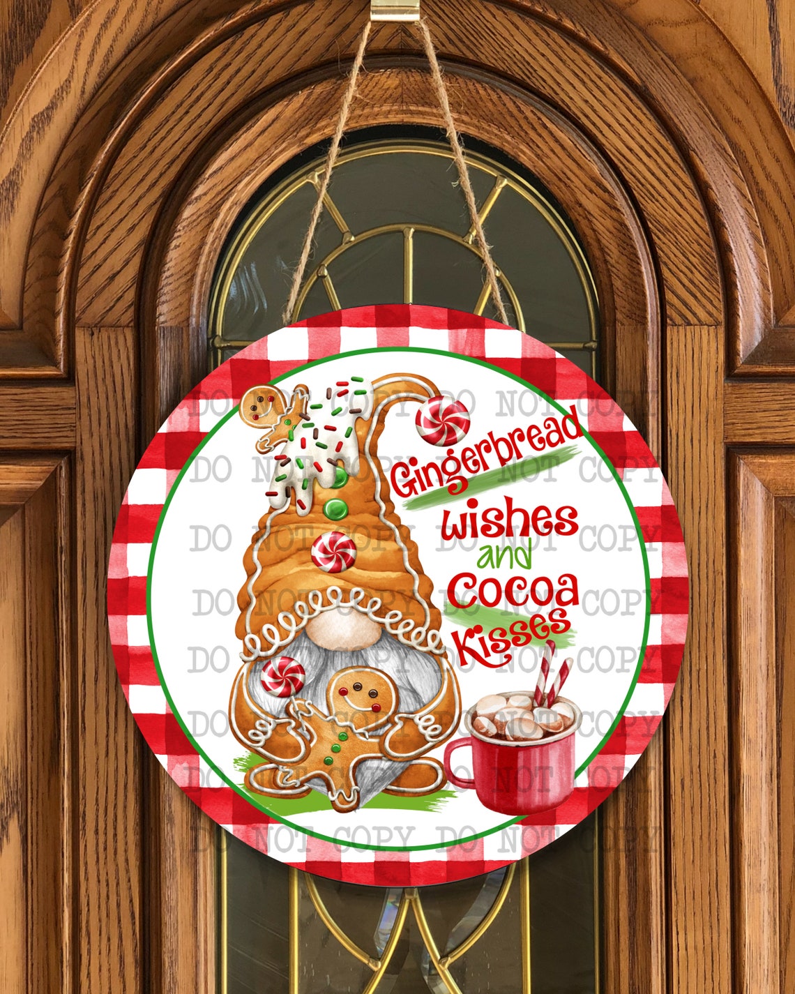 Gingerbread Wreath Sign Gingerbread Gnome Sign Christmas - Etsy
