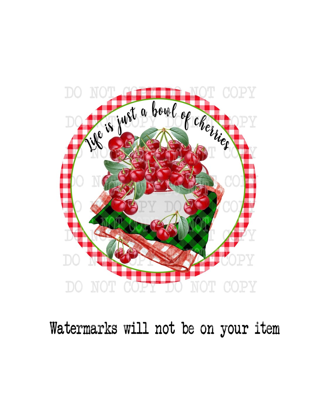 Life is Just A Bowl of Cherries Sign, Wreath Sign, Kitchen Signs, Round ...