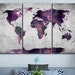 Large Purple World Map Canvas Antique World Map Gray Print Art - Etsy