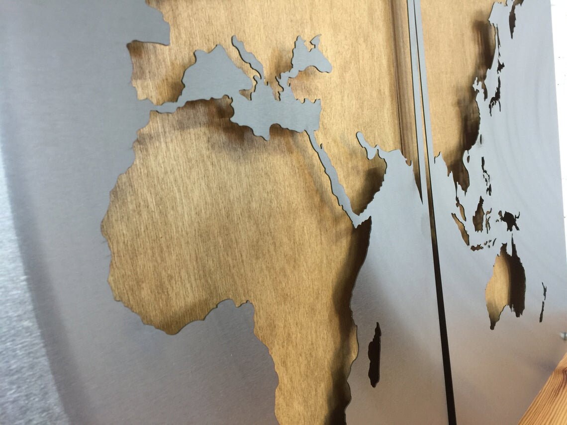 METAL Map of the World Adventure World Map Wall Art Metal - Etsy