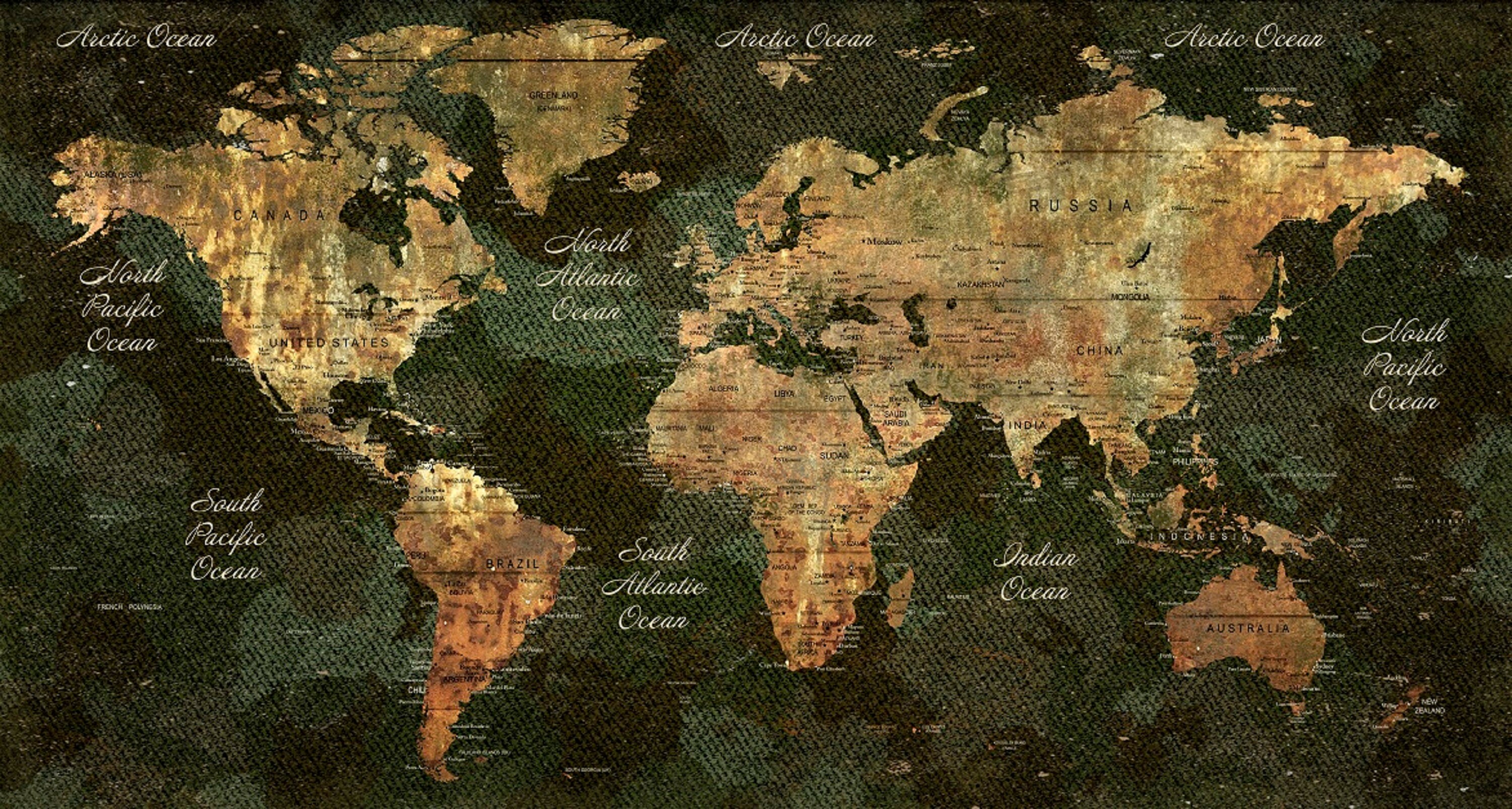 Extra Large Wall Art World Atlas Multi Panel Print Poster Art | Etsy