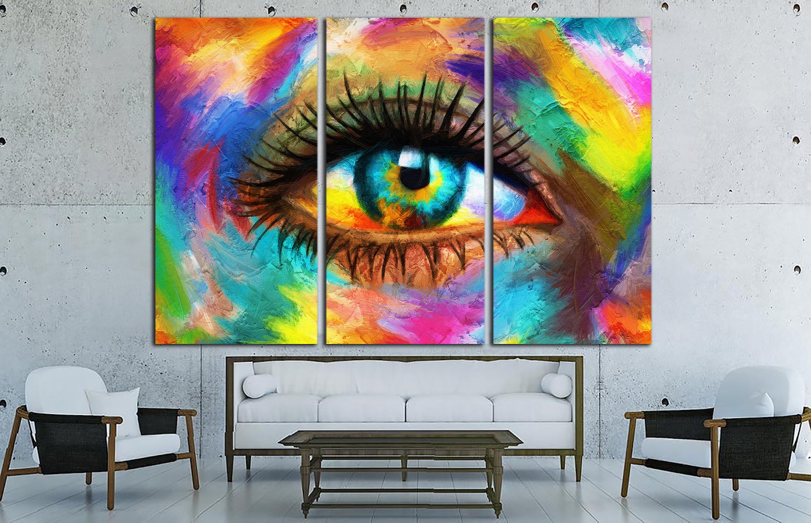 Abstract Eye Canvas Print Colorful Modern Wall Art Eye Present - Etsy