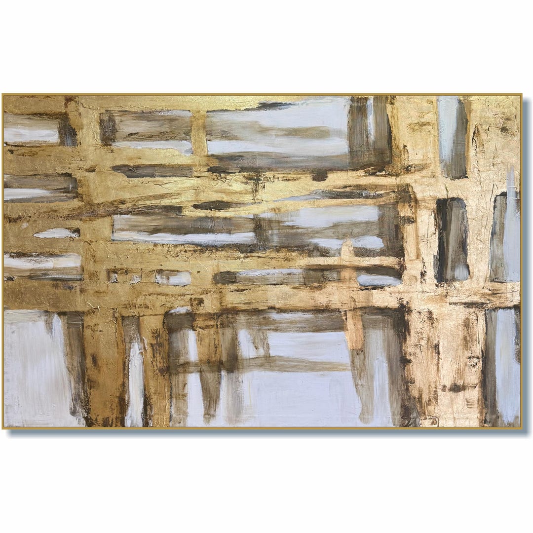 Gold Painting Gold Abstract Wall Art Textured Wall Art Large Modern ...