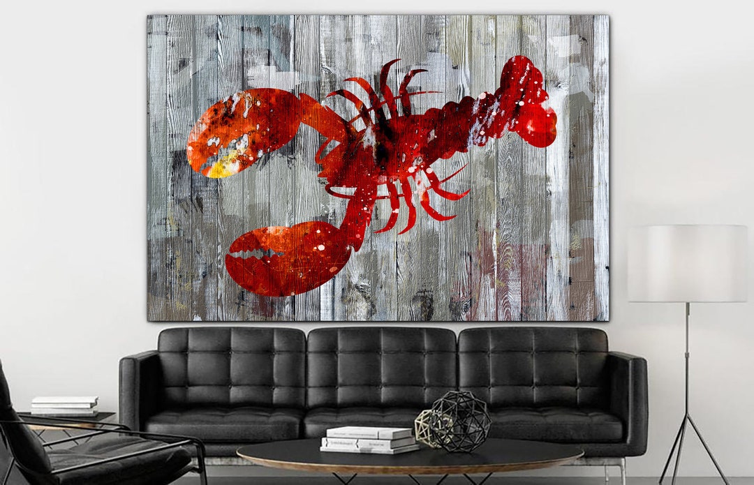 Red Crawfish Wall Art Crawfish Multi Panel Canvas Wall Art Lobster ...