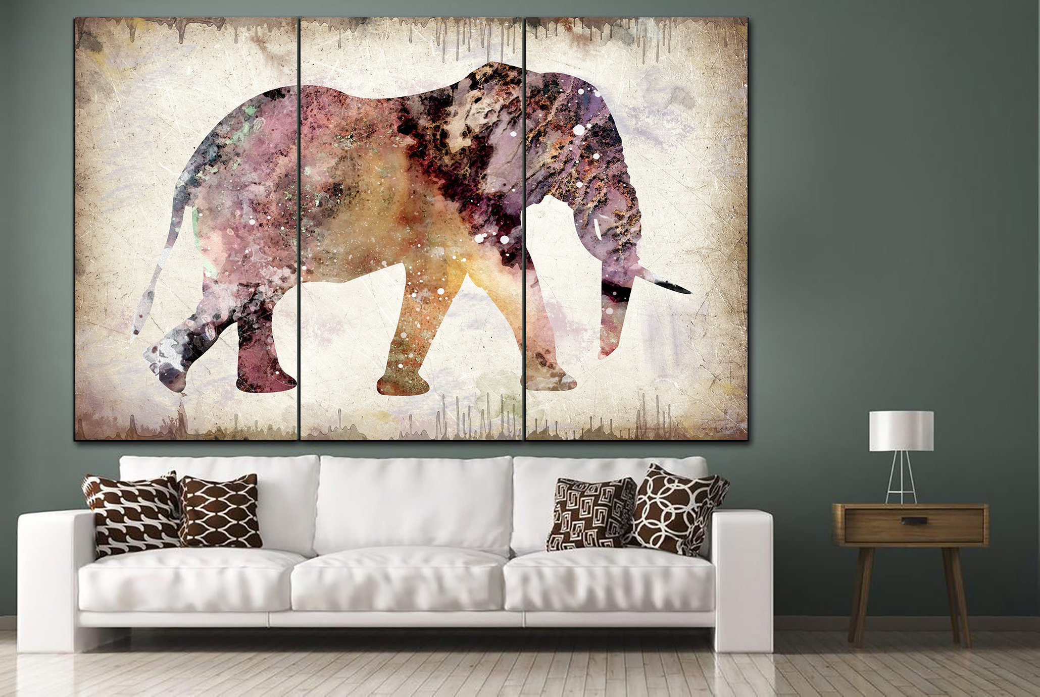 Mammoth Canvas Art Mammoth Painting Animal Wall Art Mastodon | Etsy