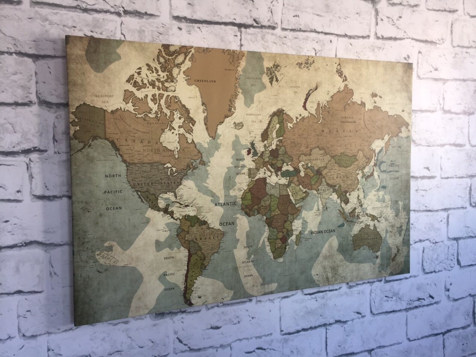 Old Style World Map Wall Art Modern Map of the World Multi - Etsy