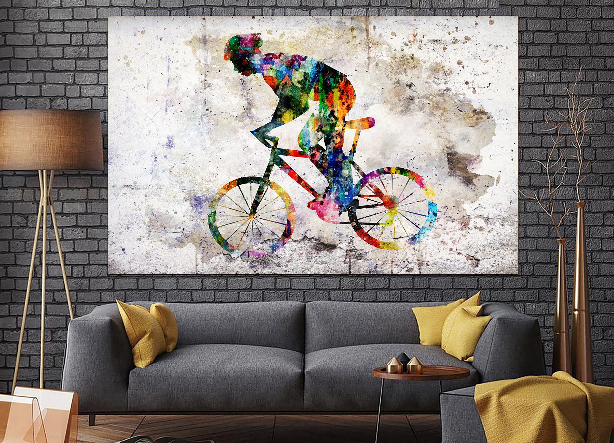 Cyclist Abstract Artwork