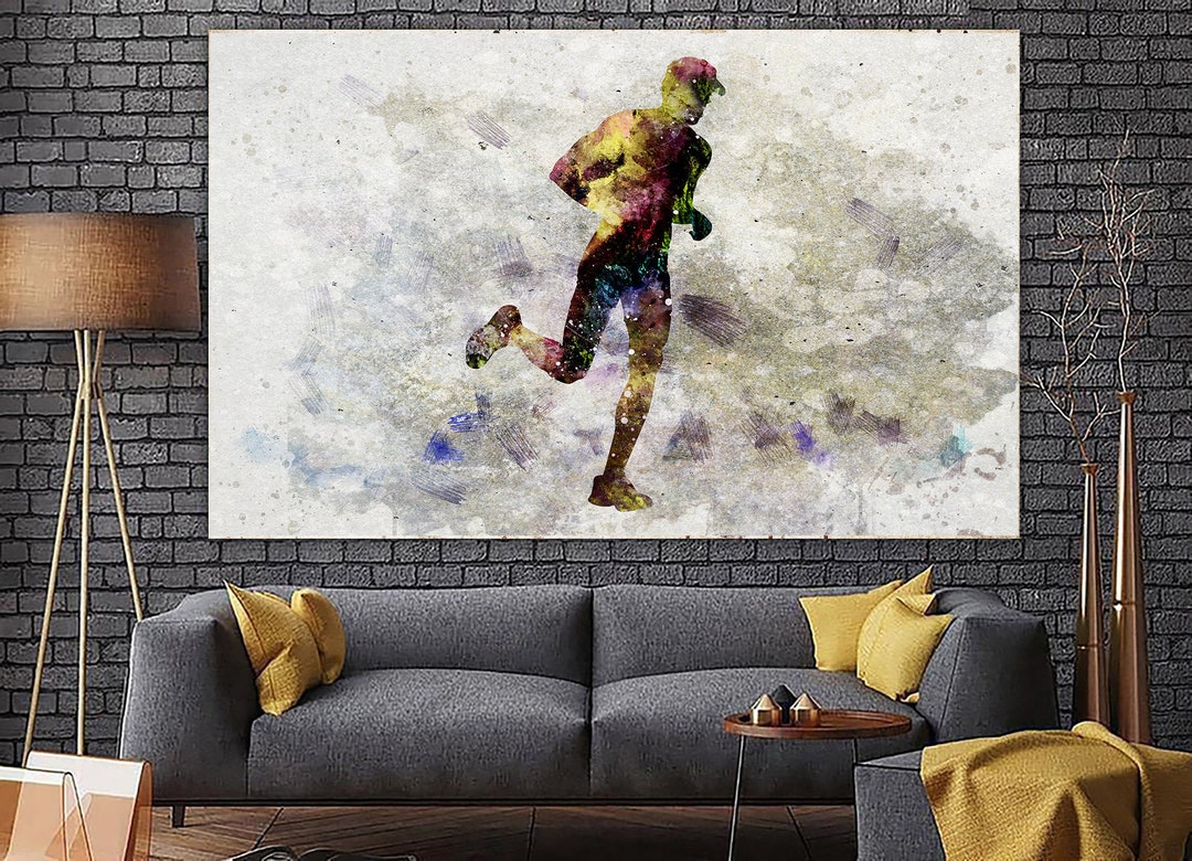 Runner Wall Art Abstract Sport Print Sprinter Wall Decor Art Sport ...