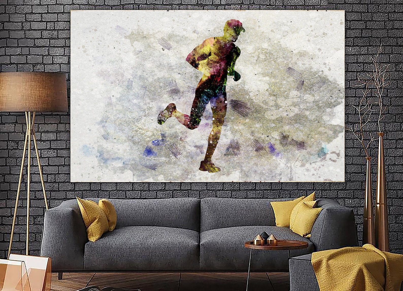 Runner Wall Art Abstract Sport Print Sprinter Wall Decor Art | Etsy