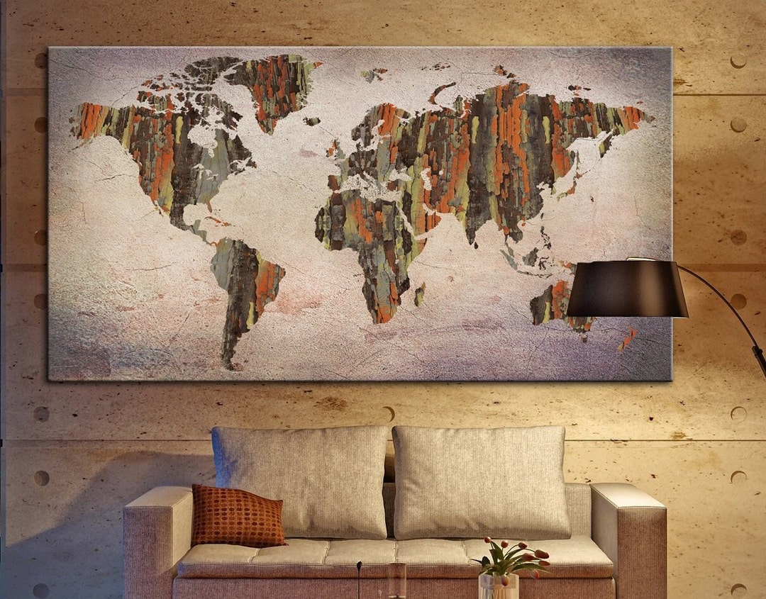 Original World Map Multi Panel Print Worlwide Wall Hanging Decor ...