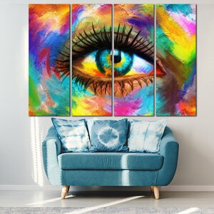 Abstract Eye Canvas Print Colorful Modern Wall Art Eye Present on ...