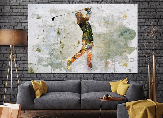 Abstract Golf Player Print on Canvas Golf Print Wall Art Golf - Etsy