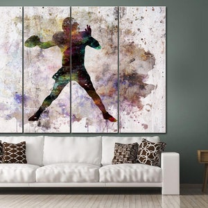 Rugby Player Print Sport Art Abstract Rugby Player With Ball Painting ...