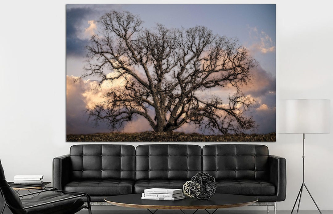 Large Tree Print on Canvas Nature Poster Multi Panel Wall Art Oak Tree ...