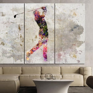 Golf Wall Art Abstract Golf Player Canvas Print Sport Success Poster ...