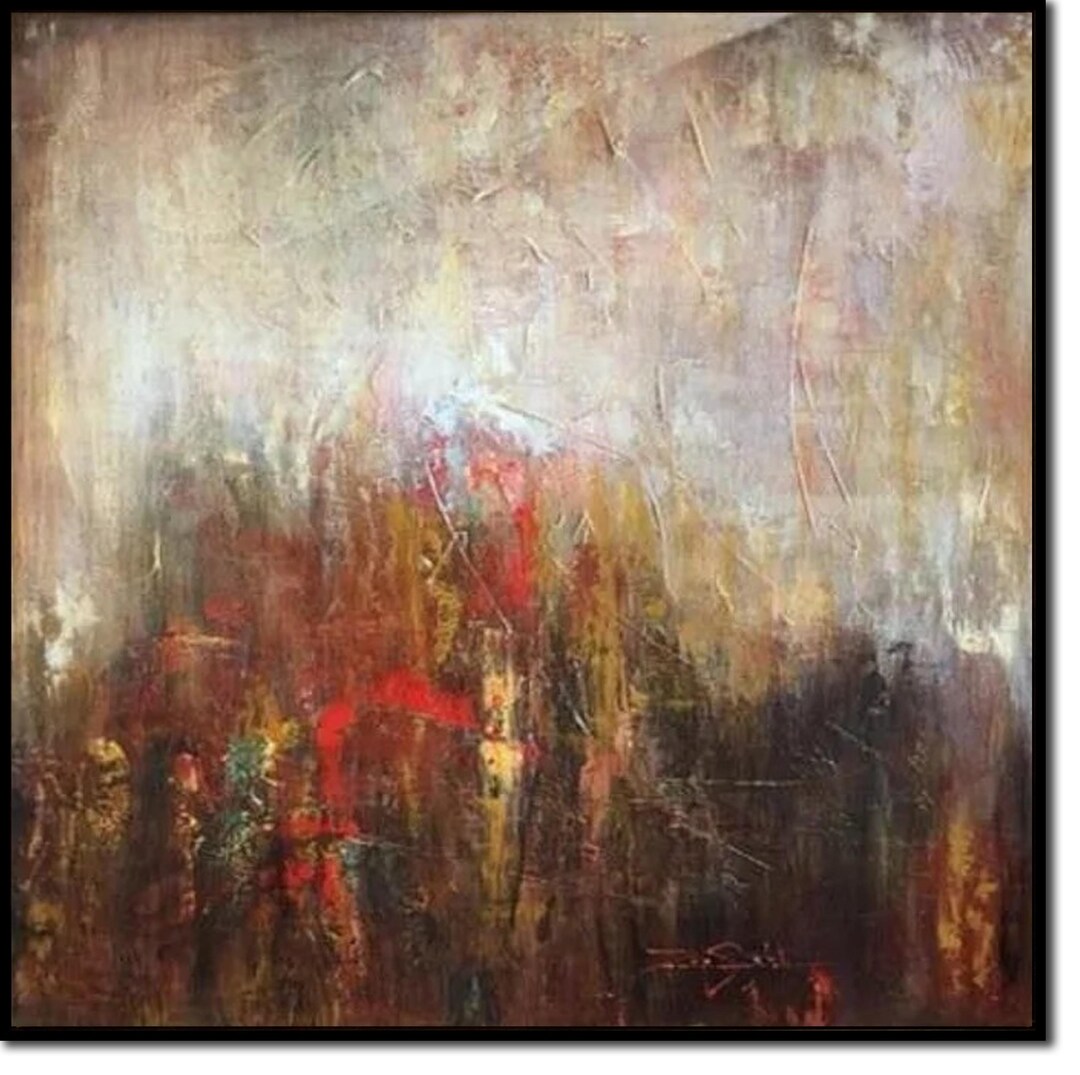 Earth Tones Abstract Painting Large Textured Canvas Art Modern Rustic ...
