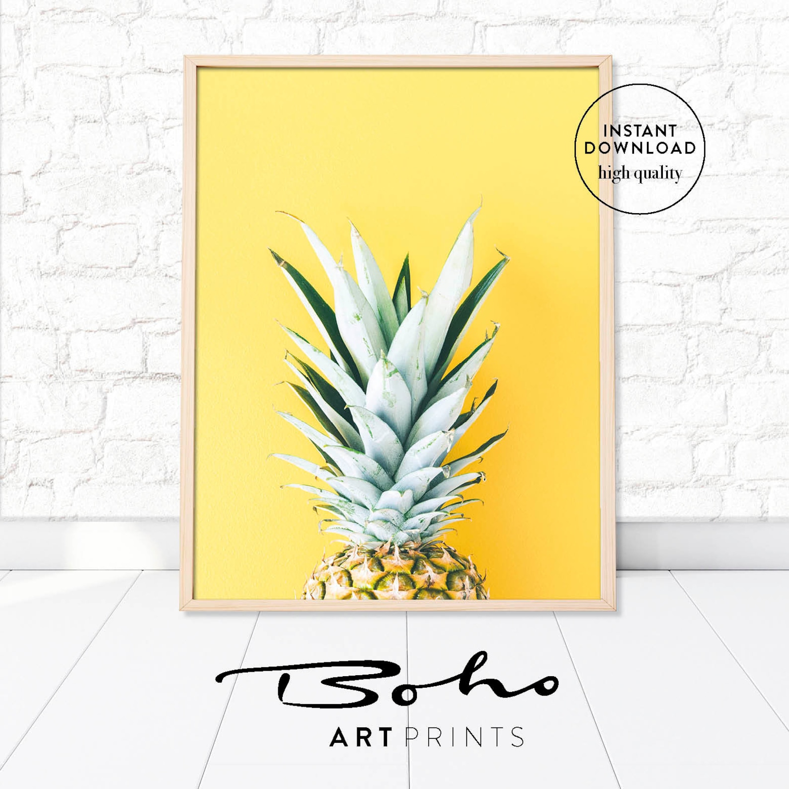 Tropical Pineapple Wall Decor, Botanical Pineapple Wall Art, Printable ...