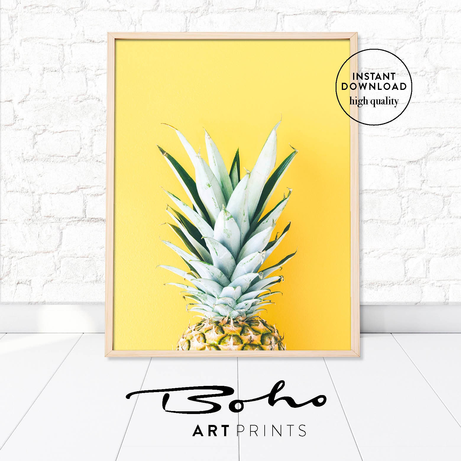 Tropical Pineapple Wall Decor, Botanical Pineapple Wall Art, Printable ...