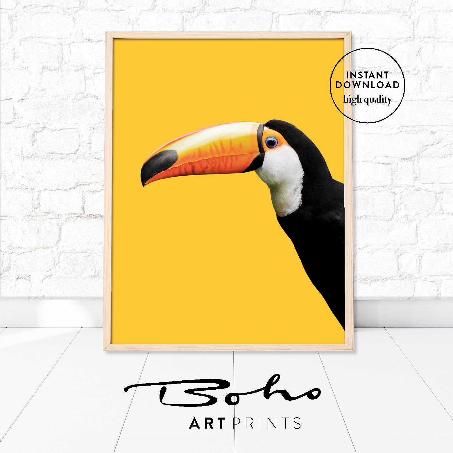 Impresión de tucán, impresión de pájaros, arte de pared imprimible ...