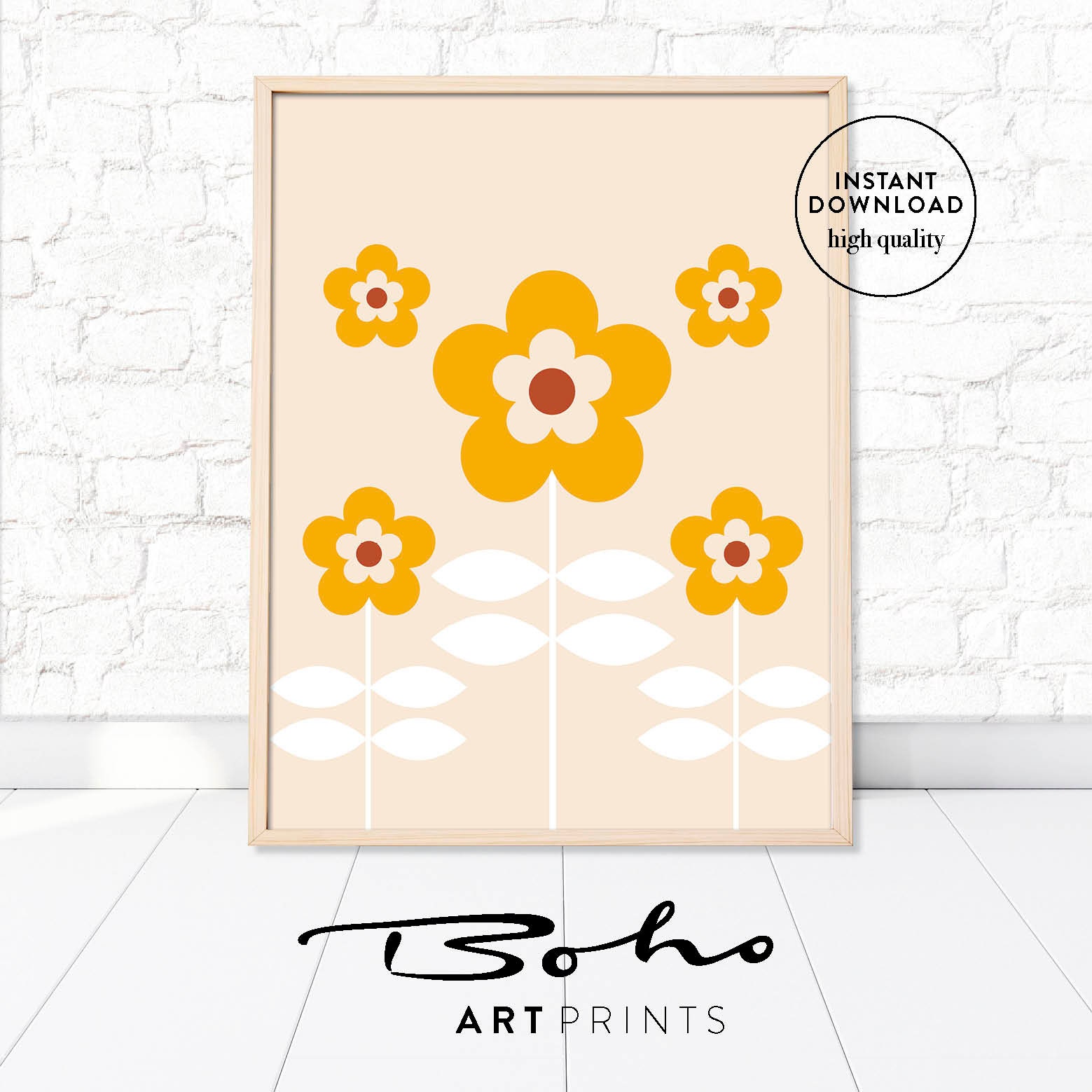 Set of 2, Retro Print, 70s Wall Art, Sunrise Mid Century Art Print, 70s ...