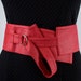 Red Wide Leather Belt Waist Hips Faux Leather Belt With Buckle - Etsy