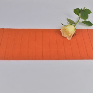 Orange Linen Table Cloth Modern Small Table Runner - Etsy