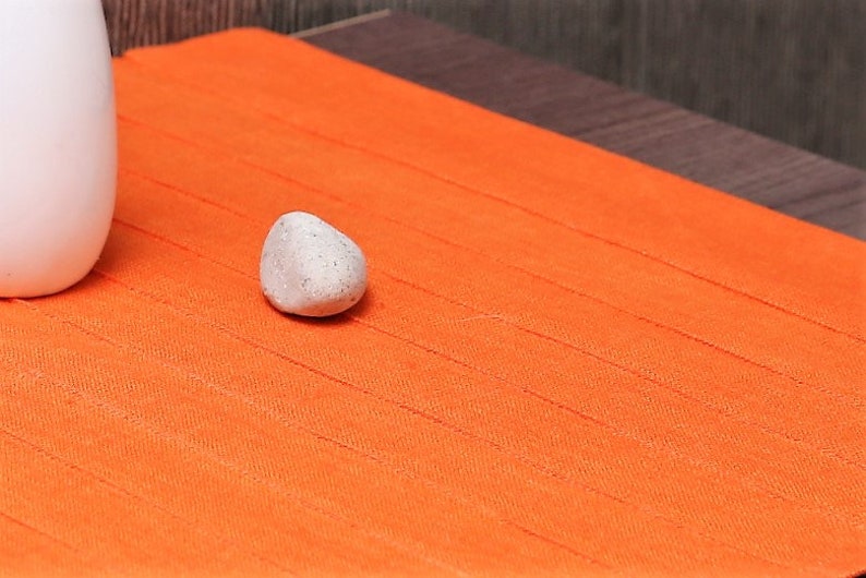 Orange Linen Table Cloth Modern Small Table Runner - Etsy