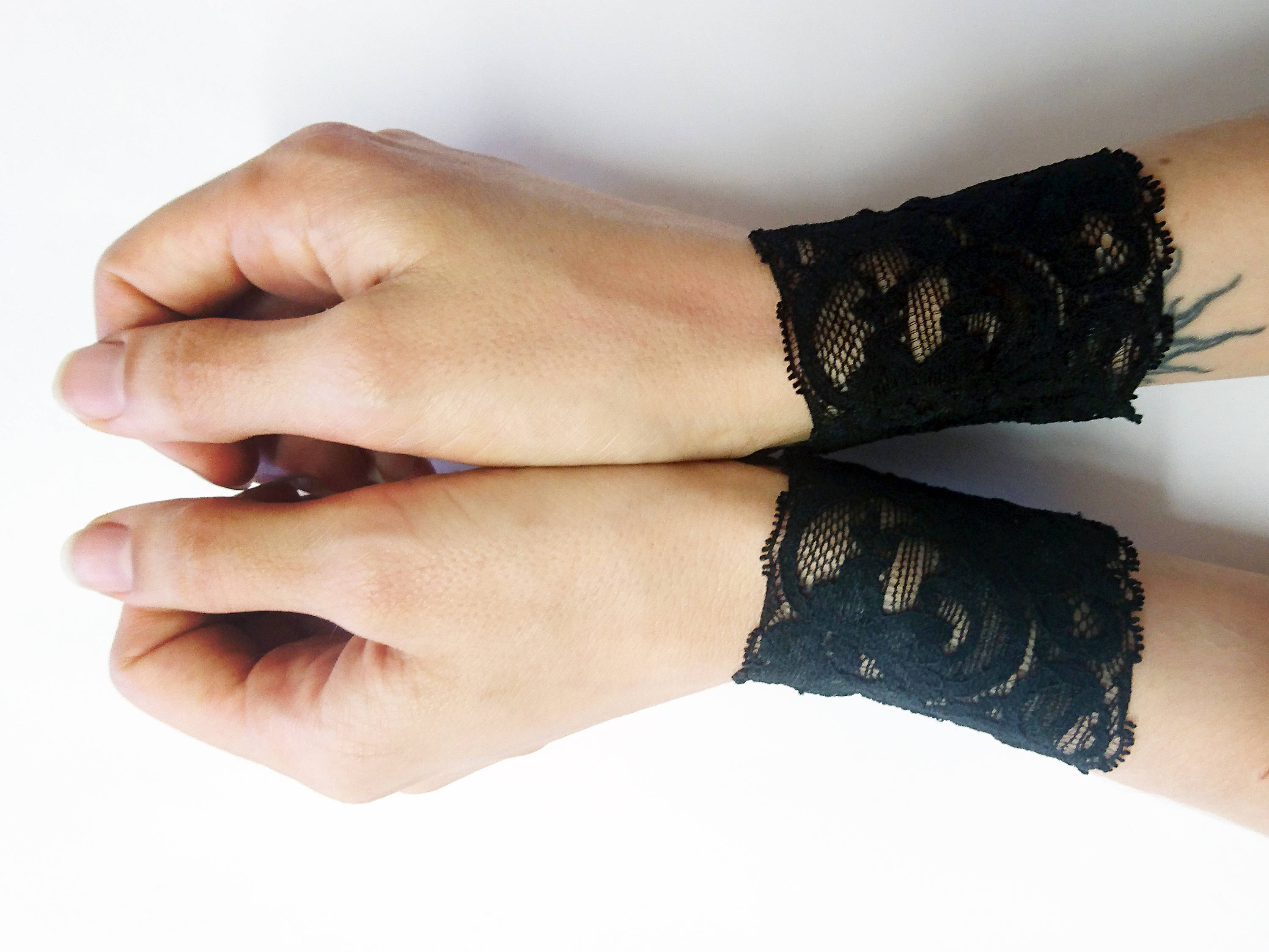 Black Lace Bracelets Goth Cuff Victorian Stretchy Bracers - Etsy
