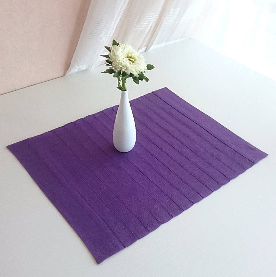 Purple Small Short Table Runner Modern Farmhouse Linen - Etsy