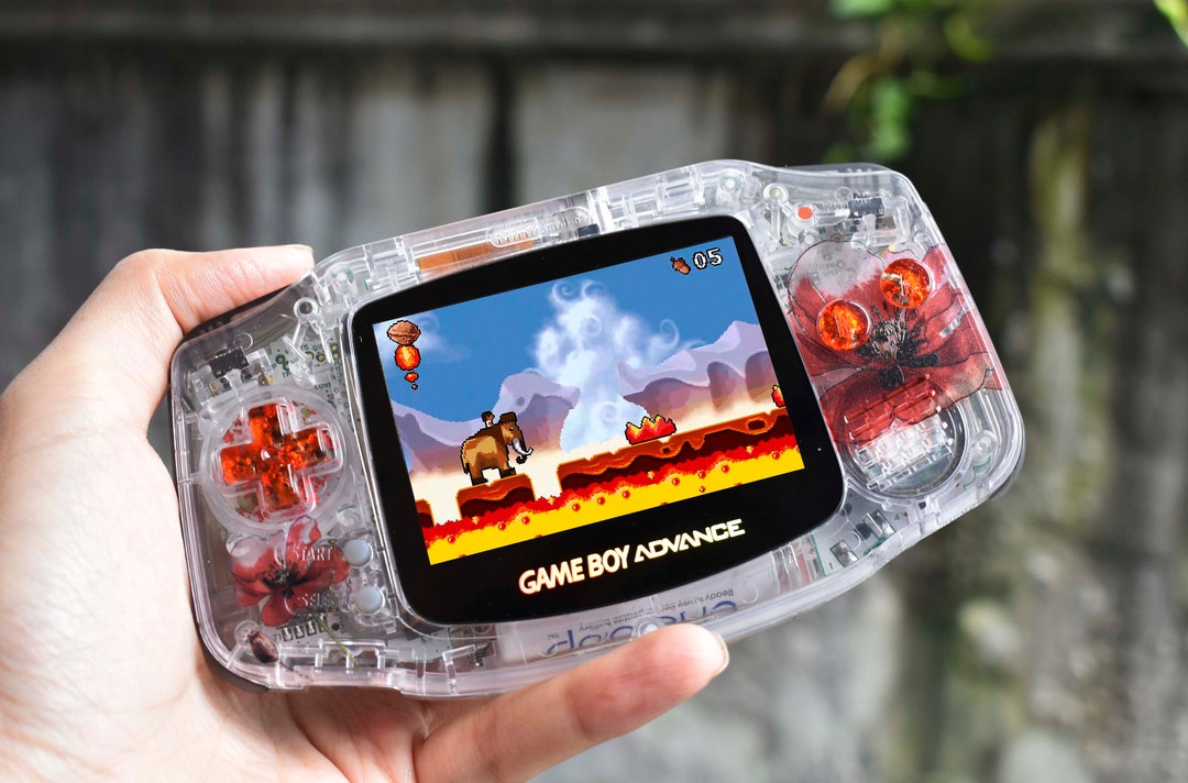 IPS Backlit LCD GBA Nintendo Gameboy Advance Poppies Flower With Glitty ...